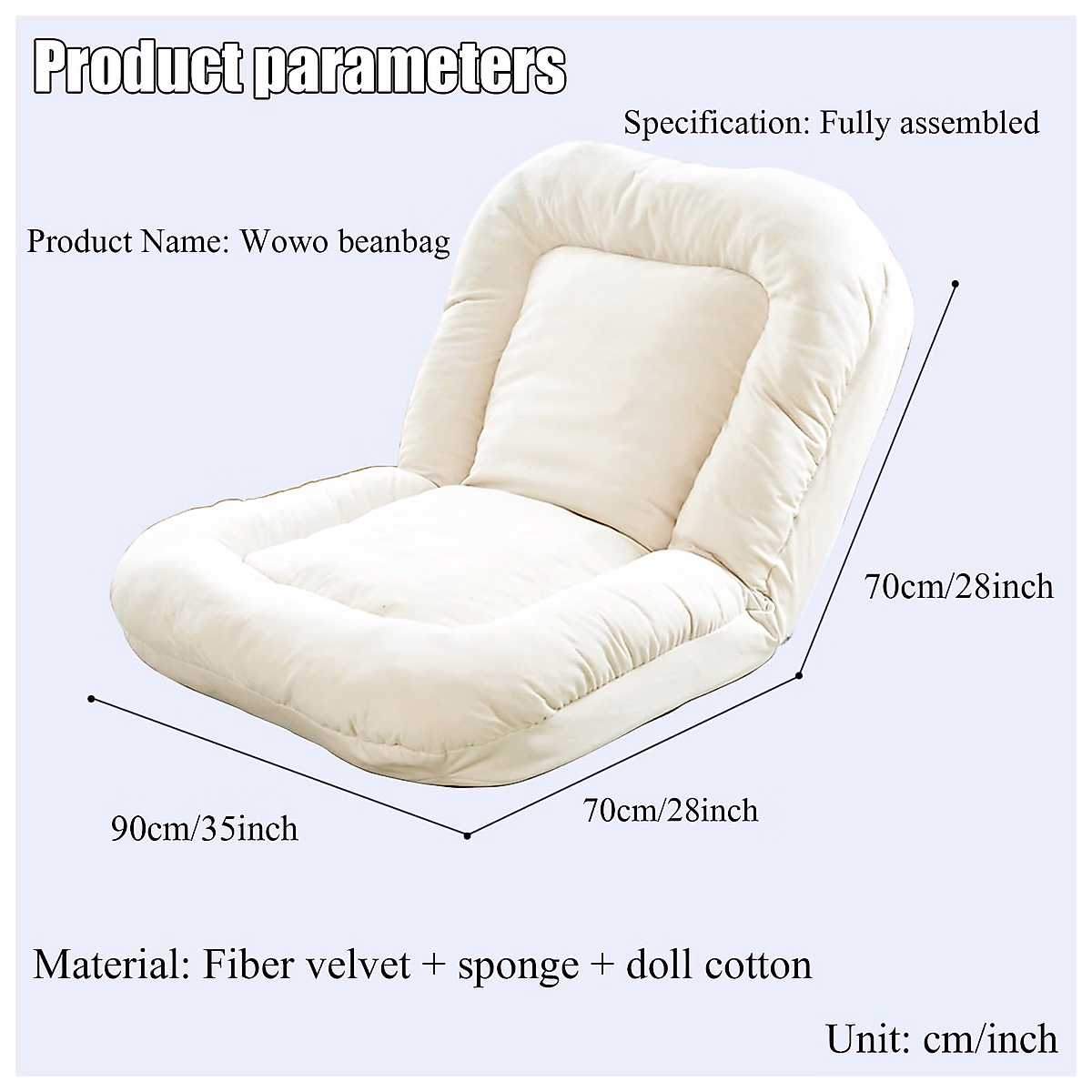 Lazy Floor Sofa Couches, Thicken Tatami Mat Sleeping Pad Foldable Roll Up Lounge Chair, Accent Bean Bag Couch for Living Room Floor Chair ，Lounge Chair for Bedroom Salon Office Living Room (Color : B