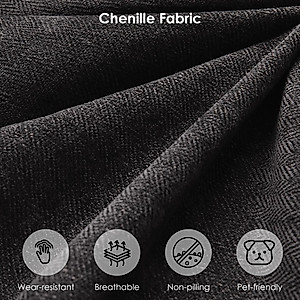 HIFIT 85in Sofa, Comfy Sofa Couch with 3 Extra Deep Seats and 2 USB Charging Ports, Modern Sofa Couches for Living Room, Wide Rolled Arms, Grey 34" D x 85" W x 35" H