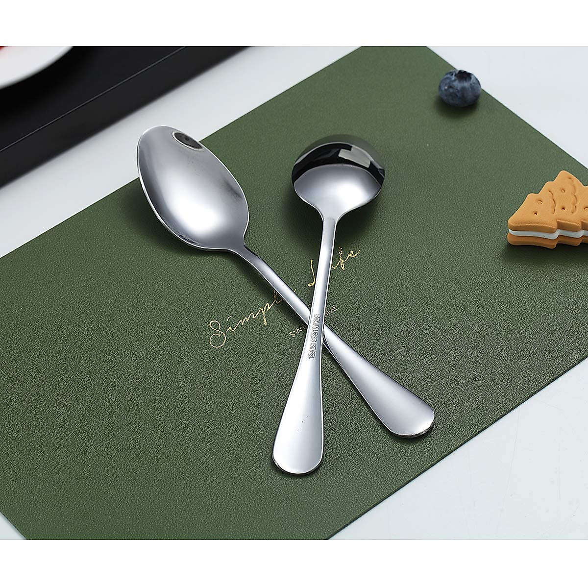 Teaspoons, Kyraton 6 Pieces 6.7" Stainless Steel Teaspoons, Dessert Spoon,Golden Teaspoon,Spoon Silverware Pack of 6