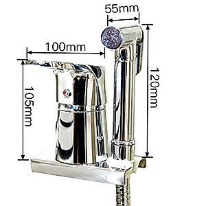 ifgswopq Bidet Faucets Toilet Solid Brass Chrome Handheld Bidet Toilet Portable Bidet Shower Set with Hot and Cold Water Bidet Mixer