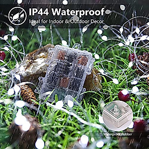 BrizLabs Cool White Fairy String Lights, 2 Pack 17.48ft 50 LED Fairy Lights Battery Operated, 8 Modes Starry Fairy Lights with Remote Mini Twinkle Lights for DIY Bedroom Christmas Tree Birthday Party