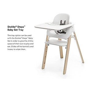 Stokke Steps Baby Set Tray, White - Functional Accessory for Stokke Steps Baby Set High Chair - Give Your Child a Place to Play & Eat - Durable, Tool Free & Easy to Clean