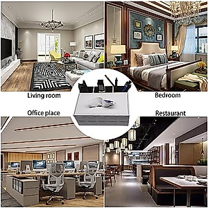 AOSFYSRR Rectangular Tissue Box Cover,Modern Tissue Storage Box,Multifunctional Tablet Stand Organizer with 3-compartments for Pens,Cellphone,Remote Control,Suit for Office/Home/Hotel (White Grid)