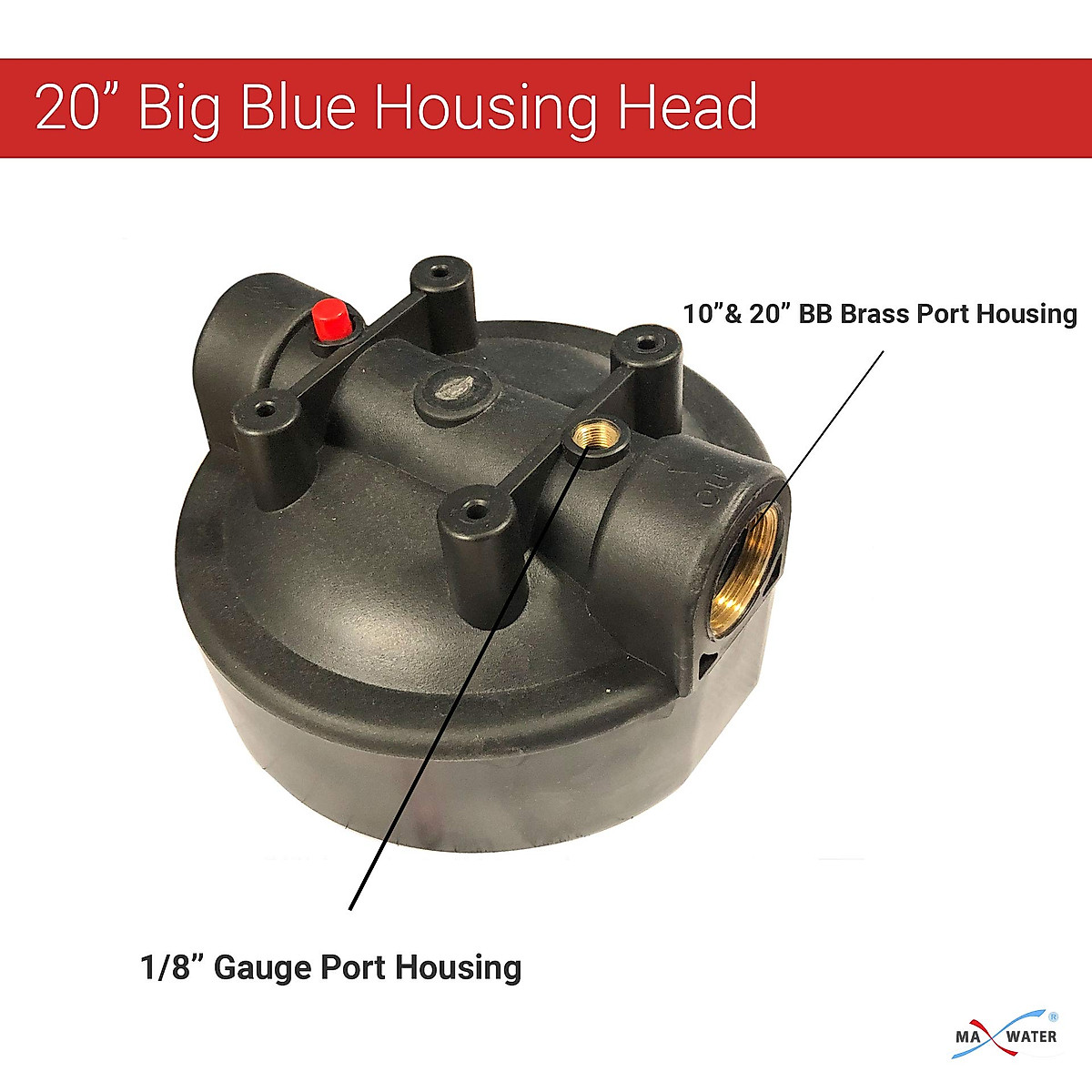 1 Pack 10" BB Clear Whole House Water System Filter Housing 1" NPT Brass Ports w/Pressure Release, Pressure Gauge, Wrench and Bracket