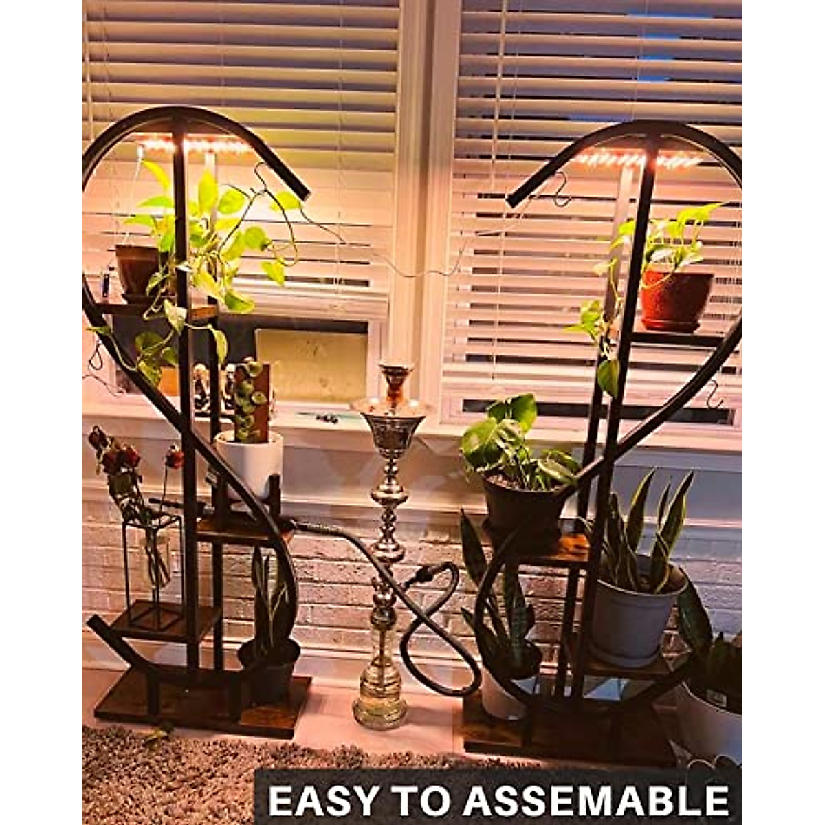 DOMMIA Grow Lights for Indoor Plants, 20W Full Spectrum LED Grow Light with Auto ON & Off Timer, 132 LEDs Sunlike Plant Light for Hydroponics, Succulents & More, Easy to Assemble（2Pcs）