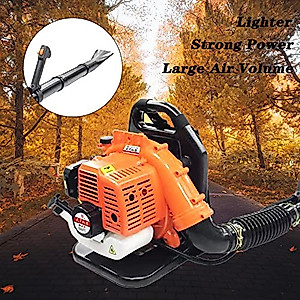 Backpack Gas Powered Leaf Blower, Grass Lawn Blower Air Cooling Commercial 2 Stroke 42.7cc Gas Powered Leaf Blower for Lawn Care, Debris, Yard, Work Around The House (Black)