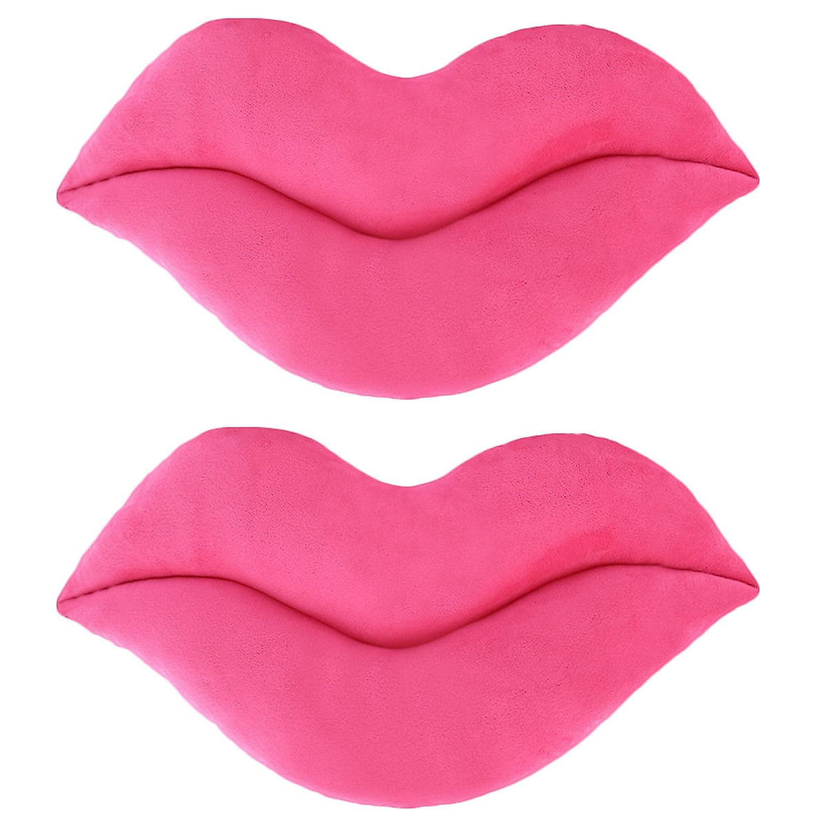 zhidiloveyou 2PCS 11.8" Lip Pillow Plush Pink Cute Hug Toy Soft Lip Shaped Decorative Cushion