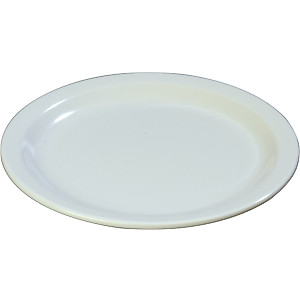 Carlisle FoodService Products Dallas Ware Reusable Plastic Plate Appetizer Plate with Rim for Buffets, Home, and Restaurants, Melamine, 5.5 Inches, White, (Pack of 48)