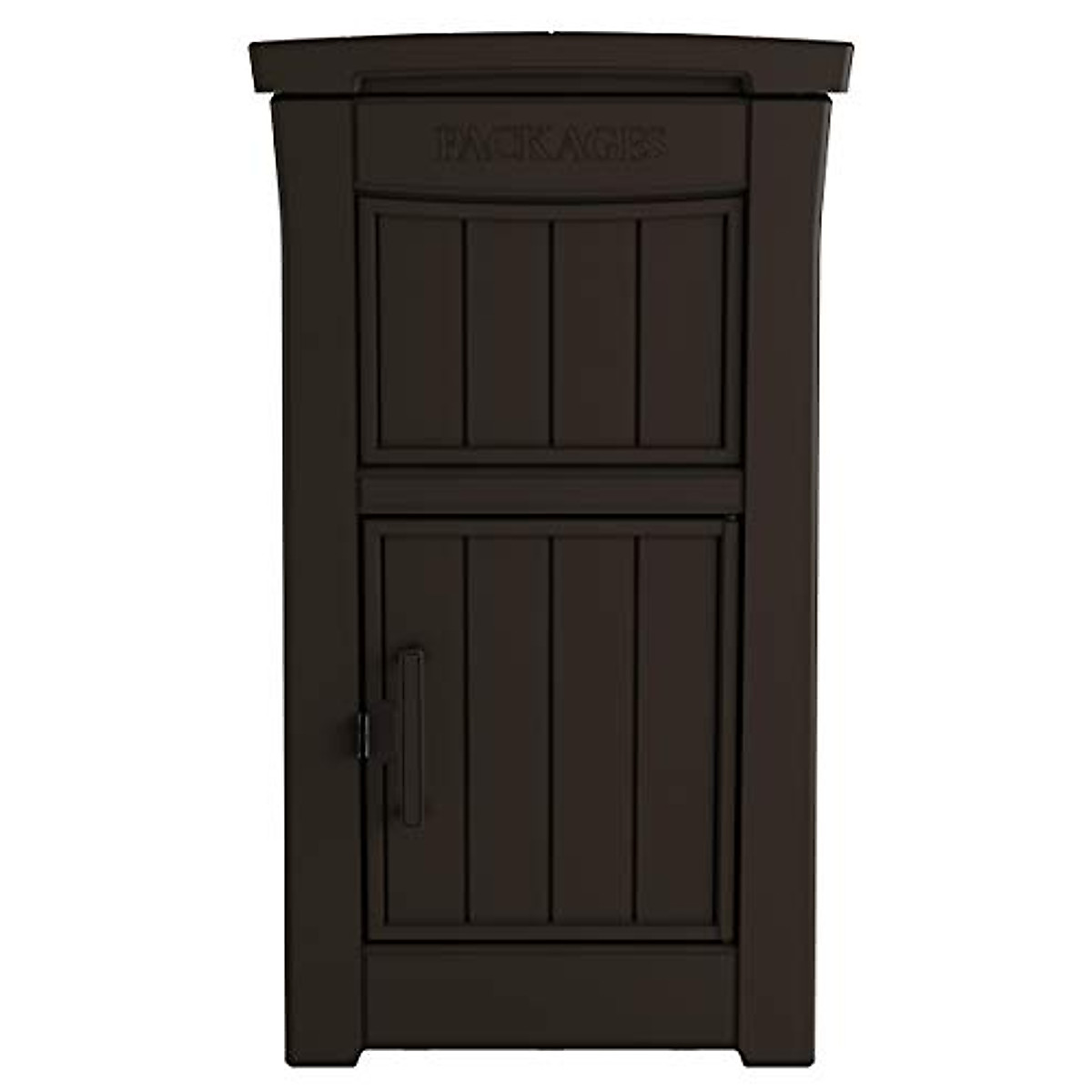 Keter Package Delivery Box for Porch with Lockable Secure Storage Compartment to Keep Packages Safe, Brown