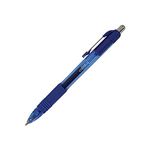 Office Depot Soft-Grip Retractable Gel Pens, Extra Fine Point, 0.5 mm, Transparent Blue Barrel, Blue Ink, Pack Of 12 Pens