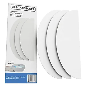 BLACK+DECKER Insect Glue Trap Wall-Mounted UV Light Bug Lamp Adhesive Glue-Board Replacements (3 Pack)