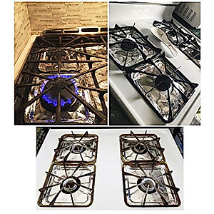 MOACOCK 50 Pack Aluminum Foil Square Stove Burner Covers Disposable Heavy Thick Quality Bib Liners Drip Pans Gas Range Top Protectors 8.5”