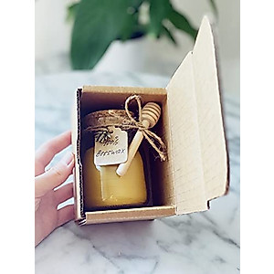 Bekker's Candles Beeswax Jar Candle 100 Percent Pure Beeswax in Glass Container 30 Hours Light Honey Aroma 7 oz, Yellow