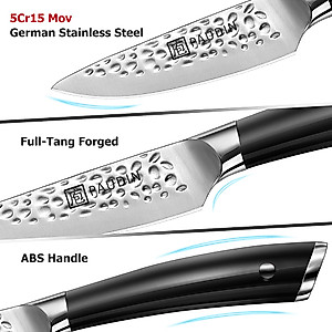 PAUDIN Paring Knife, 3.5 Inch Paring Knives for Kitchen, Fruit Knife, Tomato Knife, Sharp High Carbon Stainless Steel Fruit Carving Knife with Ergonomic ABS Handle, Handcrafted Peeling Knife