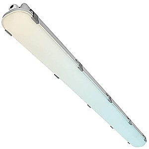 LUXRITE 4FT Vapor Tight LED Light Fixture, 34/38/45W, 3 Color Selectable 3500K-5000K, 4658/5092/5895 Lumens, IP65 Vapor Proof Light Fixture, Dimmable, 4 Foot Outdoor Shop Light, DLC, UL Listed