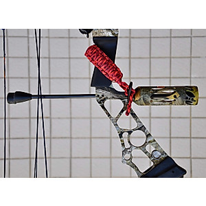 HZUTUZH Bow Archery Wrist Sling 250 Paracord - Multi Functional Survival Compound Bow Wrist Sling for Hunting & Shooting - No Stabilizer Needed - Successive Length Greater Then 20 Feet (RED)