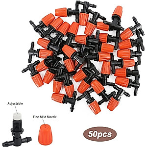 Drip Irrigation Emitters for Greenhouse Nersuries: 50 Pcs Three-Way 1/4 inch Adjustable Irrigation Drippers for Gardener - Plant Lovers Landscapers Floral Designers Water Saver