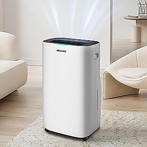 Dehumidifier 4000 Sq. Ft 50 Pint ,ROCSUMOO Dehumidifiers for Home Basements Bedroom with Drain Hose | Quiet Dehumidifier for Medium to Large Room | Dry Clothes Mode | Intelligent Humidity Control with 24HR Timer (White)