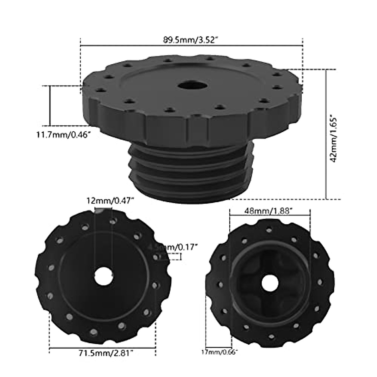 Gugxiom Game Steering Wheel Adapter Aluminum, Steering Wheel Adapter Quick Release Replacement, Steering Boss Steering Wheel Plate Adapter, Fits Thrustmaster T500 / T300 / TS/TX (Black)