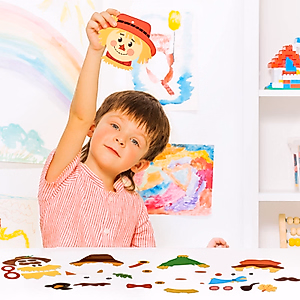 Yexiya 24 Pieces Fall Scarecrow Head Craft Kits Assorted Scarecrow DIY Ornaments for Kids Art Gift Favors Autumn Thanksgiving Project Home Classroom Game Activities