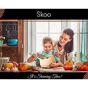 Skoo Silicone Vegetable Steamer Basket for Stove Top, 6 Qt Instant Pot, Ninja Foodi, Other Pressure Cookers - Instant Pot Accessories - For Steaming Food and Perfect Steamed Veggies (Green)