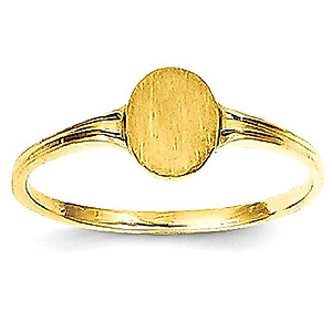 IceCarats 14K Yellow Gold Custom Engraved Signet Ring Handmade Personalized Monogram Initial Letter Band Size 3