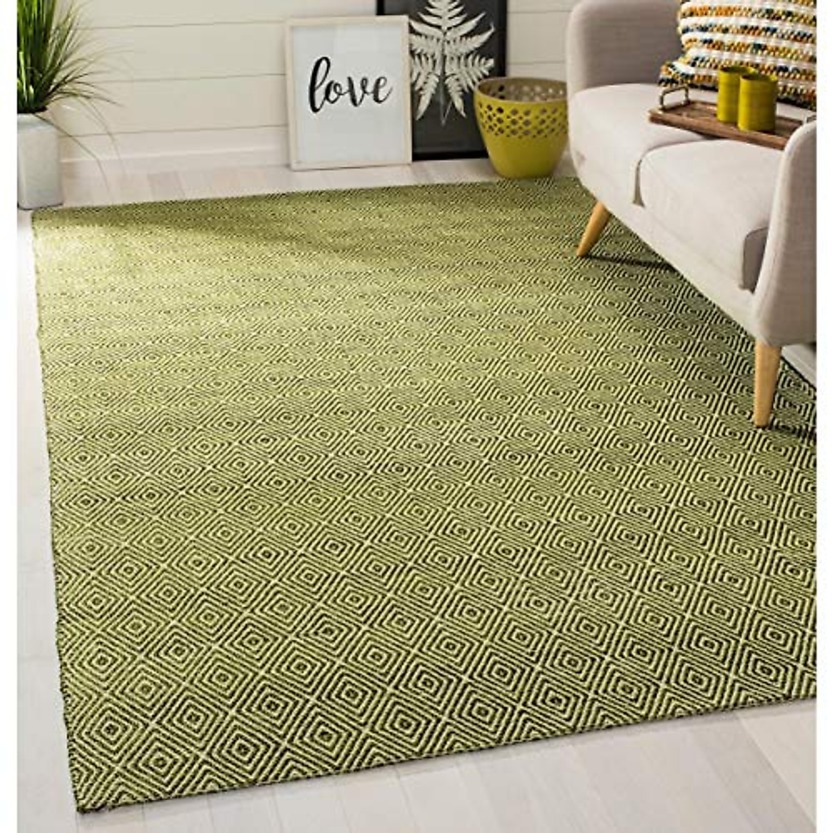 SAFAVIEH South Hampton Collection 8' x 11' Gold SHA245A Handmade Flatweave Area Rug