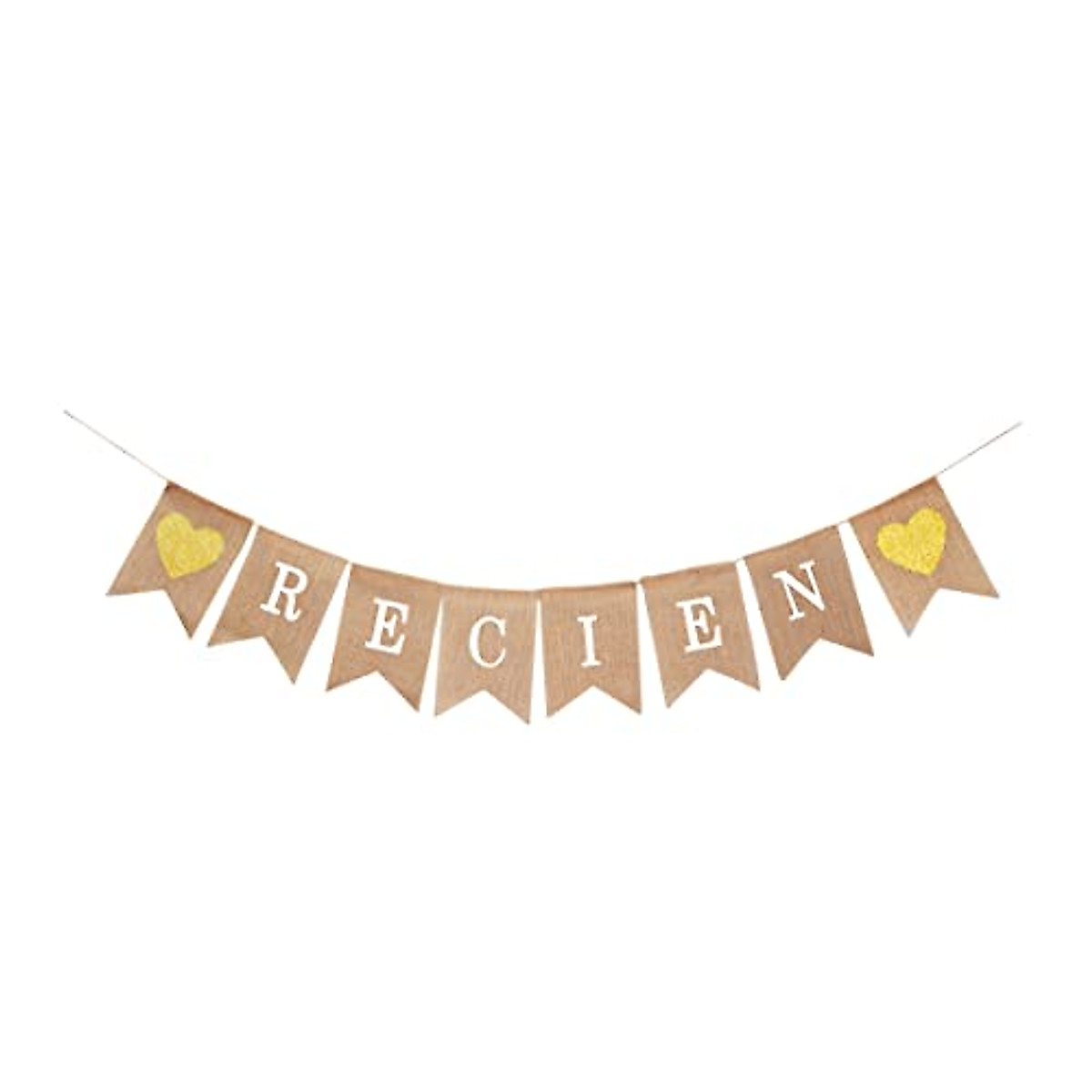 Mandala Crafts Burlap Recien Casados Banner - Recien Casados Sign Newly Weds Banner – Spanish Just Married Banner for Wedding Party Backdrop