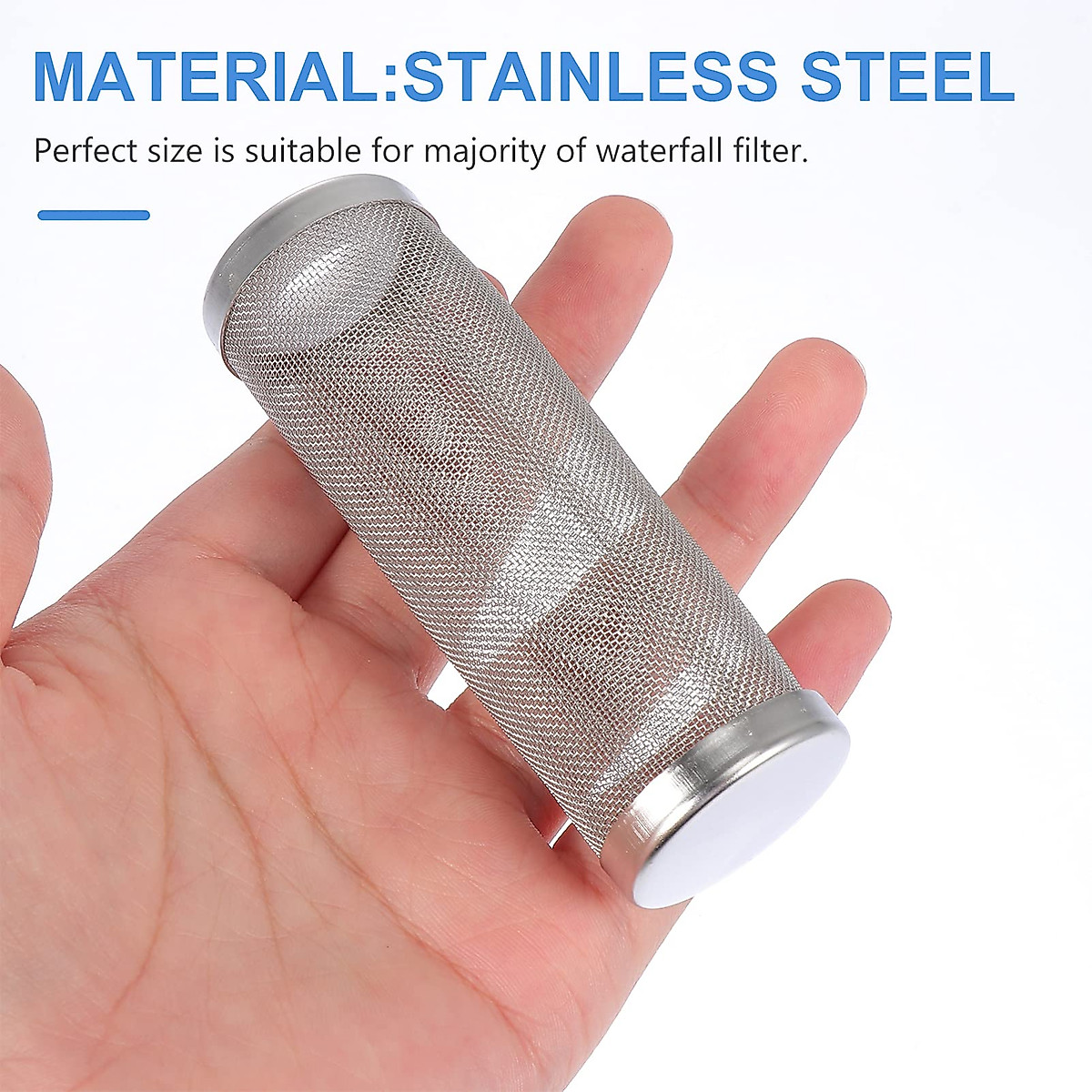 POPETPOP 2pcs Filter Fish Tank Water Inlet Basket Mesh Water Inlet Mesh Cover Aquarium Strainer Mesh Case Strainer Mesh Cover Stainless Strainer Sponge White 304 Network Water Inlet Cover