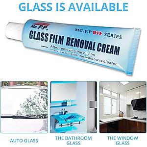 2PCS Car Glass Oil Film Cleaner, Glass Film Removal Cream, Car Windshield Oil Film Cleaner,Glass Oil Film Remover with Sponge