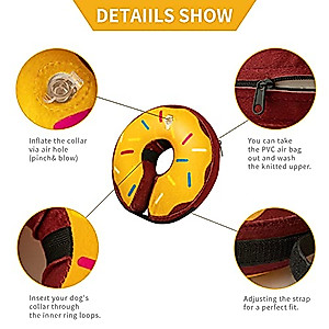 Protective Inflatable Collar for Dogs and Cats - Soft Recovery Pet Cone, E-Collar Does not Impede Vision Orange M