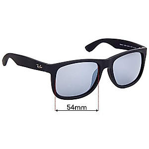 Sunglass Fix Replacement Sunglass Lenses Compatible for Ray-Ban RB4165-F Justin 54mm (Polarized SFx Ultra Flash Silver Mirror Black Pair)