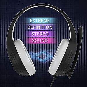 Wired Headphone,3.5mm Jack Over Ear Headphone with Microphone Noise Canceling Student