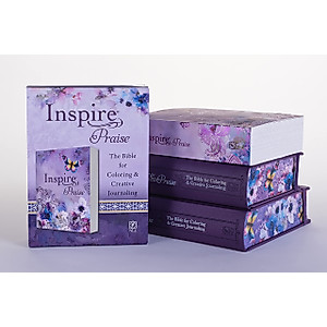 Tyndale NLT Inspire PRAISE Bible (Large Print, Hardcover, Purple): Inspire Coloring Bible–Nearly 500 Illustrations to Color, Creative Journaling Bible Space-Religious Gifts Inspire Connection with God