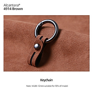 BETTERHUMZ Alcantara leather Keychain, Car Key Lanyard for Car Fob & Home Keys, Carabineer Clip, Keyrings,Accessories (Brown)