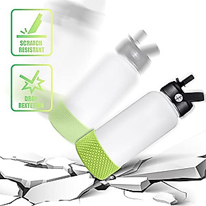 GLINK Bottle Boot, Compatible with Hydro Flask and Others, Accessory Silicone Water Bottle Protector, Anti-Slip Flex Boot with Diamond Texture, Protective Bottom Sleeve Cover (Seagrass 32-40 oz)