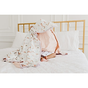 Large Premium Knit Baby 3 Layer Stretchy Quilt Blanket Coral by Copper Pearl