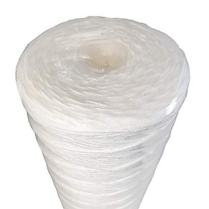 IPW Industries Inc. Whole House Sediment Water Filter - 5 Micron String Wound Filter - Full Flow Filter 10" x 4.5" Filtration Systems (4 Pack of Filters)