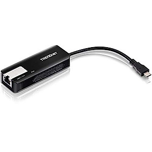 TRENDnet USB-C 3.1 to 5GBASE-T Ethernet Adapter, 2.5GBASE-T RJ-45, Integrated 12.6cm (4.9 in) USB Type C Cable, Compatible with Cat5e Or Better Cabling, Windows Compatible, Black, TUC-ET5G