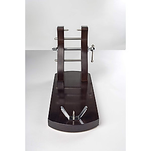 ARCOS - Professional Ham Stand. Elegant Lacquered Pine Wood Ham Holder with Metal Hardware. Premium Prosciutto Carving Stand. 20"x11"x7" - Mahogany Color