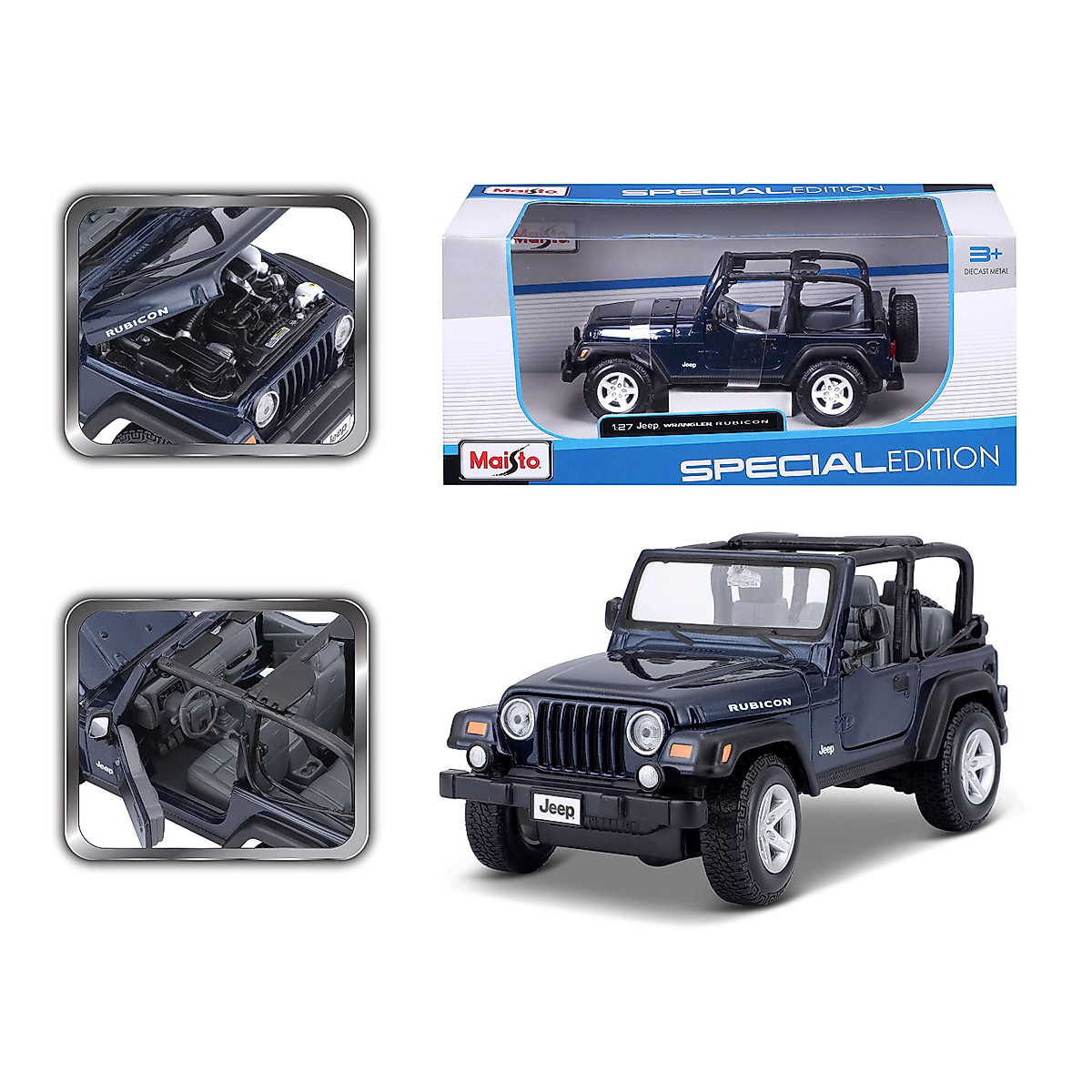Maisto 1:27 Scale Jeep Wrangler Rubicon Diecast Vehicle (Colors May Vary)