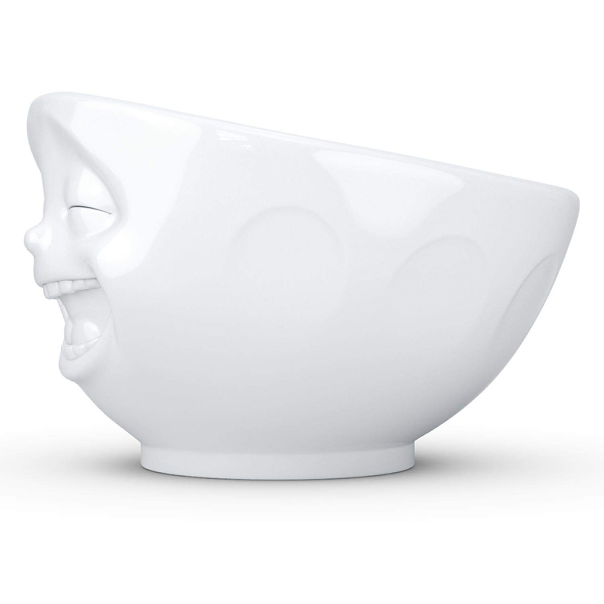 FIFTYEIGHT PRODUCTS TASSEN Porcelain Bowl, Laughing Face Edition, 16 oz. White, (Single Bowl) for Serving Cereal, Soup