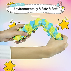 Langmeil Suction Pop Fidget Toy, Relax and Pressure Relief Toys, 3D Squeeze Anti-Pressure Popper Sensory Toys for Kids and Adults(Purple & Mint)