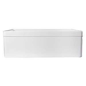 ALFI brand AB511 White 30-Inch Decorative Lip Single Bowl Fireclay Farmhouse Kitchen Sink, White