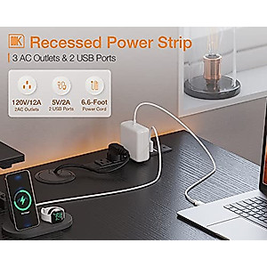 ODK 63 inch L Shaped Computer Desk with USB Charging Port & Power Outlet, Gaming Desk Corner Desk with 4 Tier Drawer & Monitor Shelf for Home Office Workstation, Modern Style Writing Table, Black