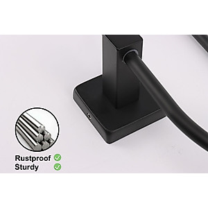 TocTen Towel Ring/Hand Towel Rack - Thicken SUS304 Stainless Steel Bathroom Hand Towel Holder Heavy Duty Unique Oval Hand Towel Hanger Wall Mounted for Bathroom Kitchen Sink (Matte Black)