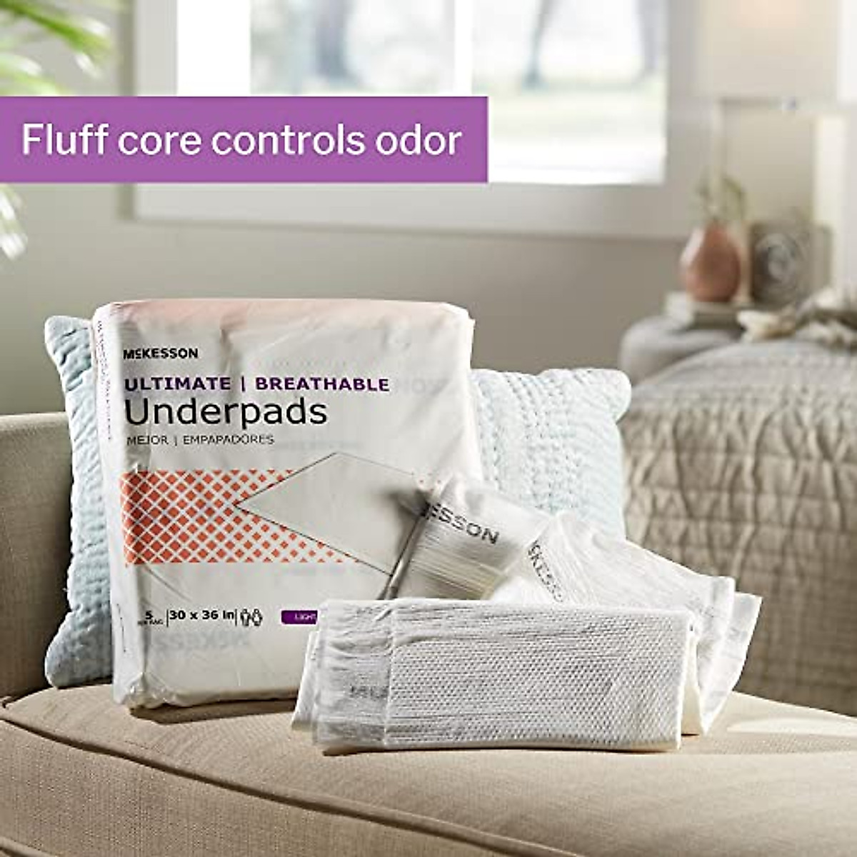 McKesson Maximum Absorbency Adult Disposable Bed Pad XL Underpads 30x36”, 5 Count