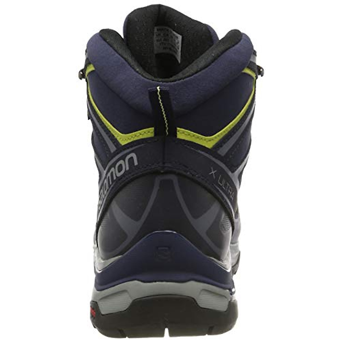 Salomon X Ultra 3 MID Gore-TEX Hiking Boots for Women, Crown Blue/Evening Blue/Sunny Lime, 8