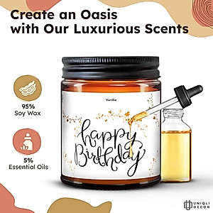 Happy Birthday Candles, Happy Birthday Gifts for Women Friendship, Unique Best Friend Happy Birthday Candles Gifts for Women Mom, Soy Wax Non Toxic Candle and Aromatherapy Candles, Valentines Day