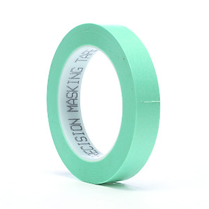 3M Precision Masking Tape, 06529, 3/4 in x 60 yds, 1 Roll, Green, Acrylic Adhesive, Adheres to Metal, Glass and Painted Surfaces